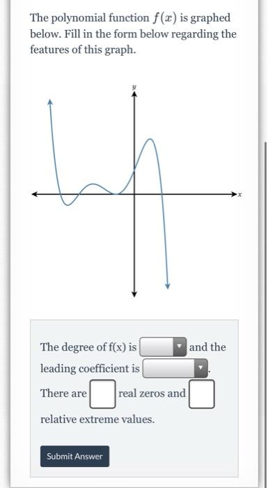 Solved The polynomial function f(x) is graphed below. Fill | Chegg.com