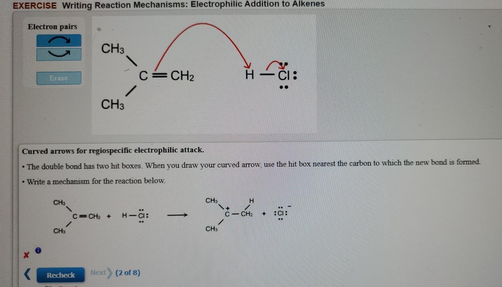 Solved EXERCISE Writing Reaction Mechanisms: Electrophilic | Chegg.com