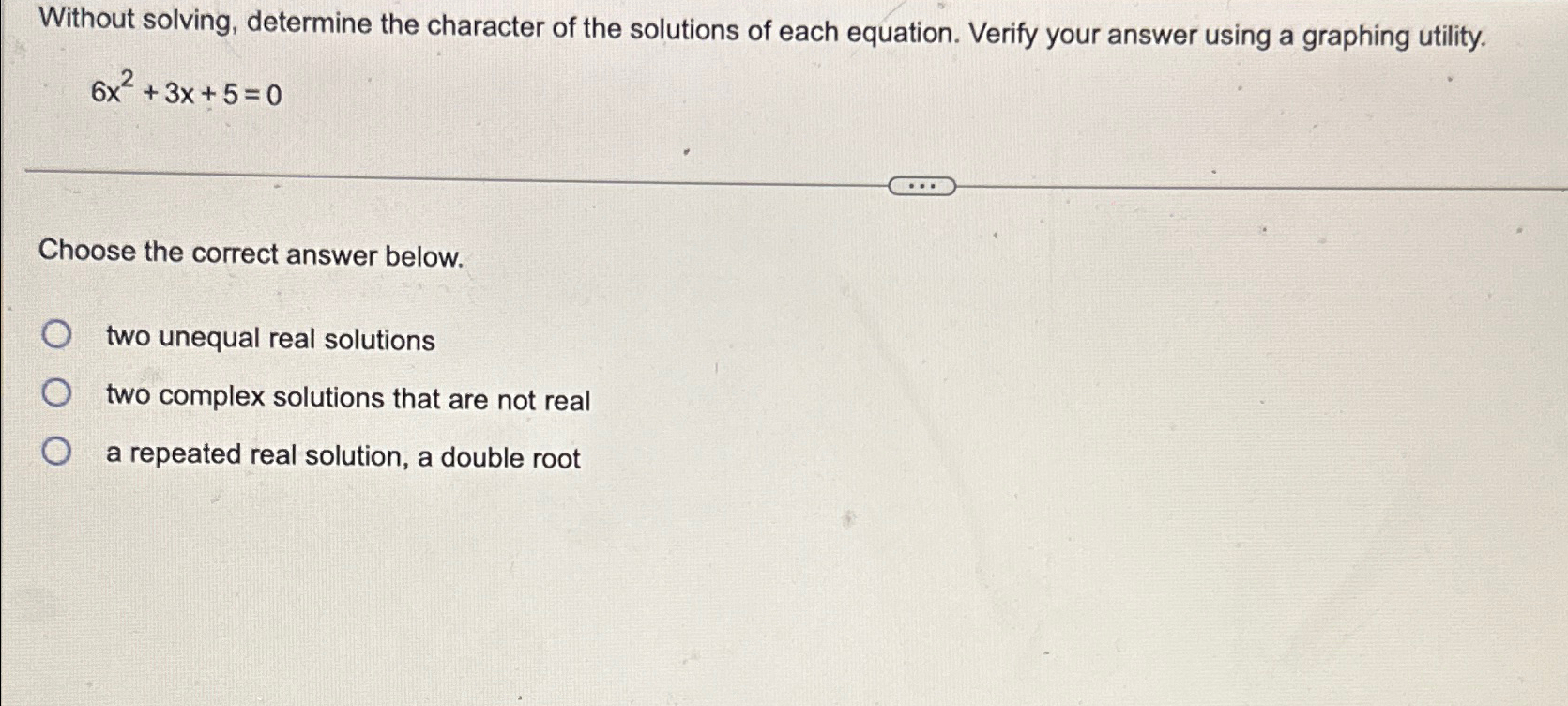 Solved Without solving, determine the character of the | Chegg.com