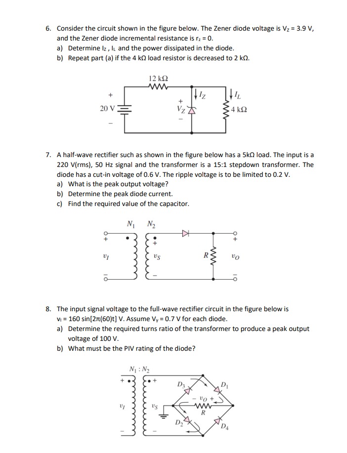 Solved 6. ﻿Consider the circuit shown in the figure below. | Chegg.com