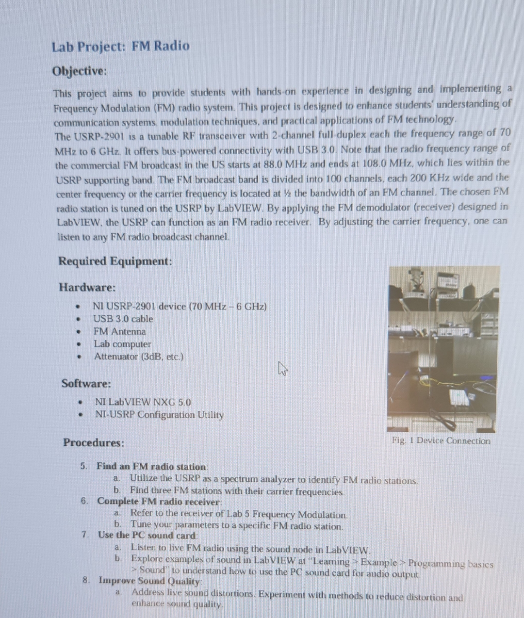 Lab Project: FM RadioObjective:This project aims to | Chegg.com