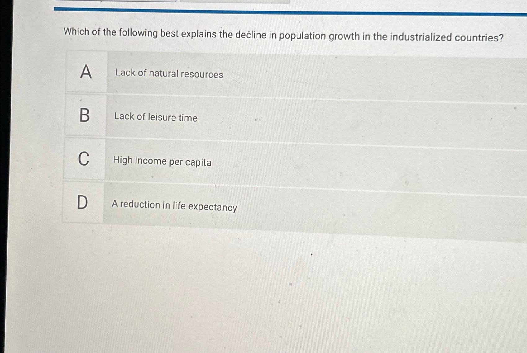 Solved Which of the following best explains the decline in | Chegg.com