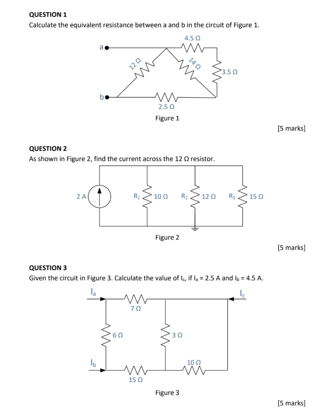 Solved QUESTION 1 Calculate the equivalent resistance | Chegg.com