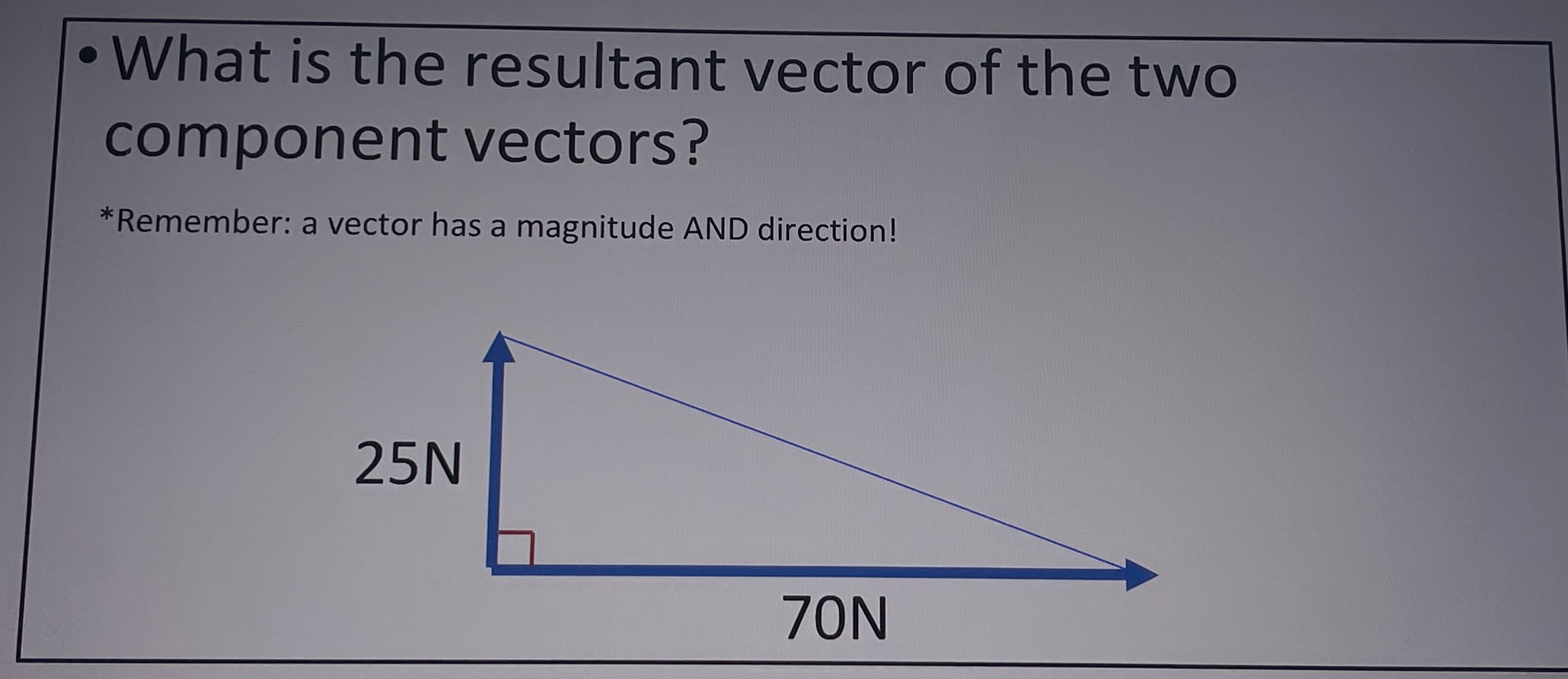 Solved What is the resultant vector of the two component | Chegg.com