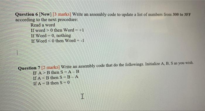 Solved A Question 6 New 3 Marks Write An Assembly Code 7840