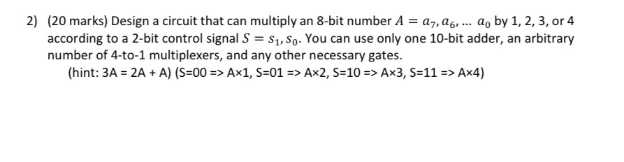 Solved Design a circuit that can multiply an ﻿eight bit | Chegg.com