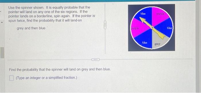 Solved Use the spinner shown. It is equally probable that | Chegg.com