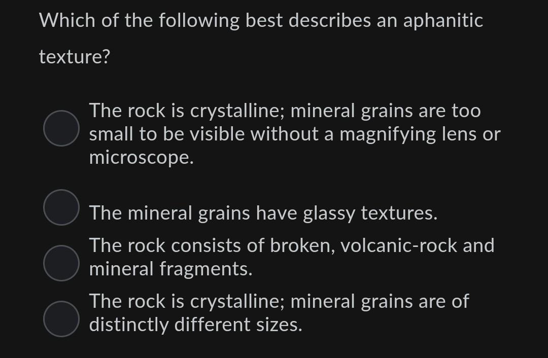 Solved What rock type would be made from angular rock | Chegg.com