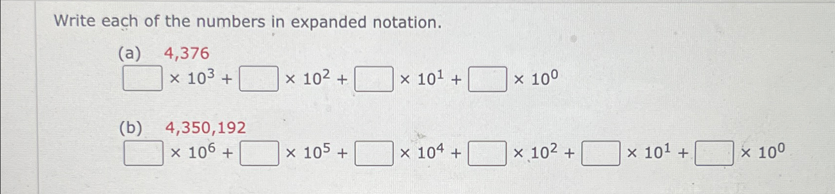 Solved Write each of the numbers in expanded | Chegg.com