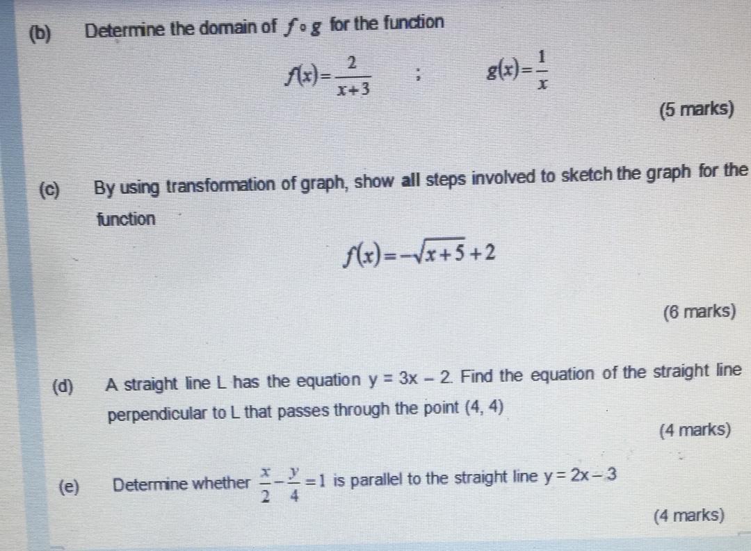 Solved (6) Determine the domain of fog for the function Nx)= | Chegg.com