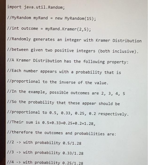 Solved import java.util. Random; //My Random my Rand = new | Chegg.com