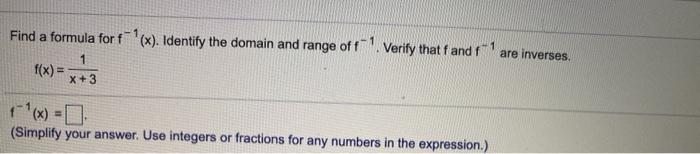 Solved Find a formula for f(x). Identify the domain and | Chegg.com