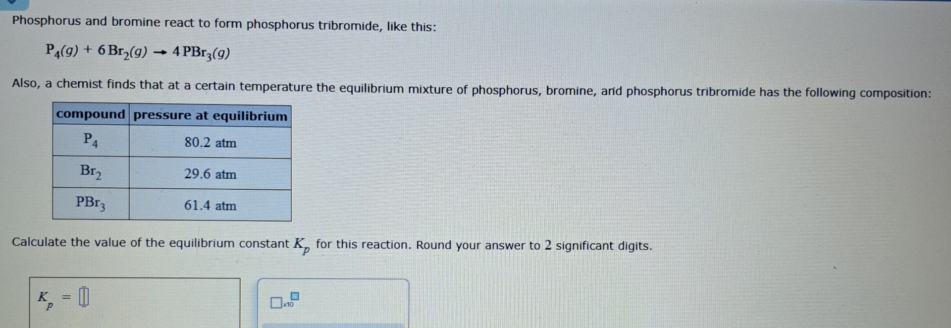 Solved Phosphorus and bromine react to form phosphorus | Chegg.com