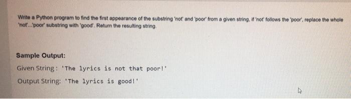 Solved Write a Python program to find the first appearance | Chegg.com