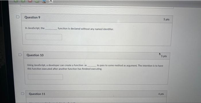 Solved In Javascript, the function is declared without any | Chegg.com