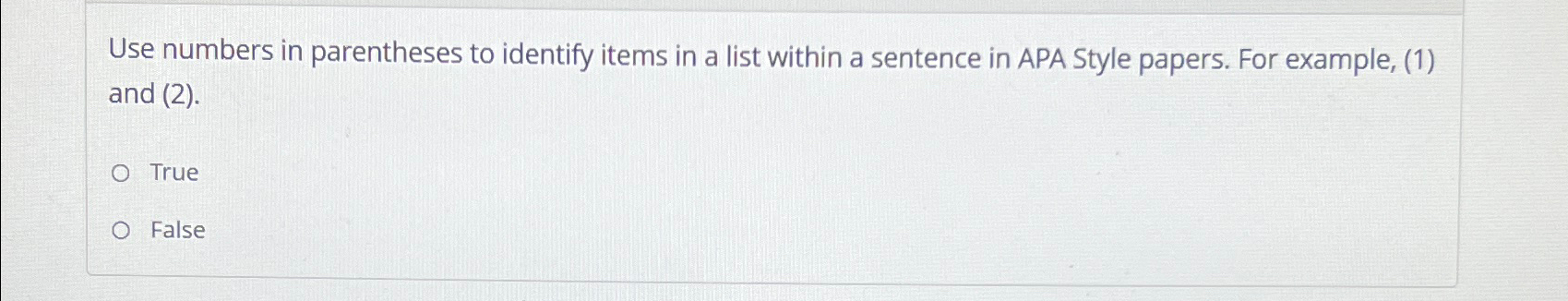 Solved Use numbers in parentheses to identify items in a | Chegg.com
