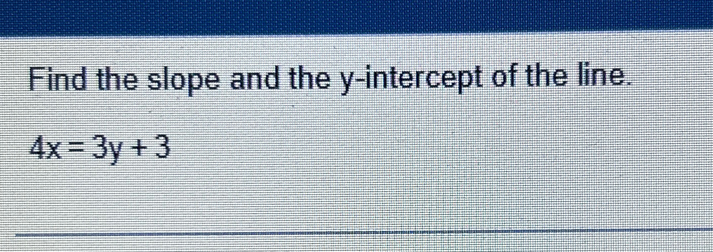 Solved Find the slope and the y-intercept of the | Chegg.com