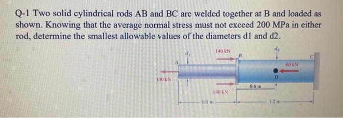 Solved Q-1 Two solid cylindrical rods AB and BC are welded | Chegg.com
