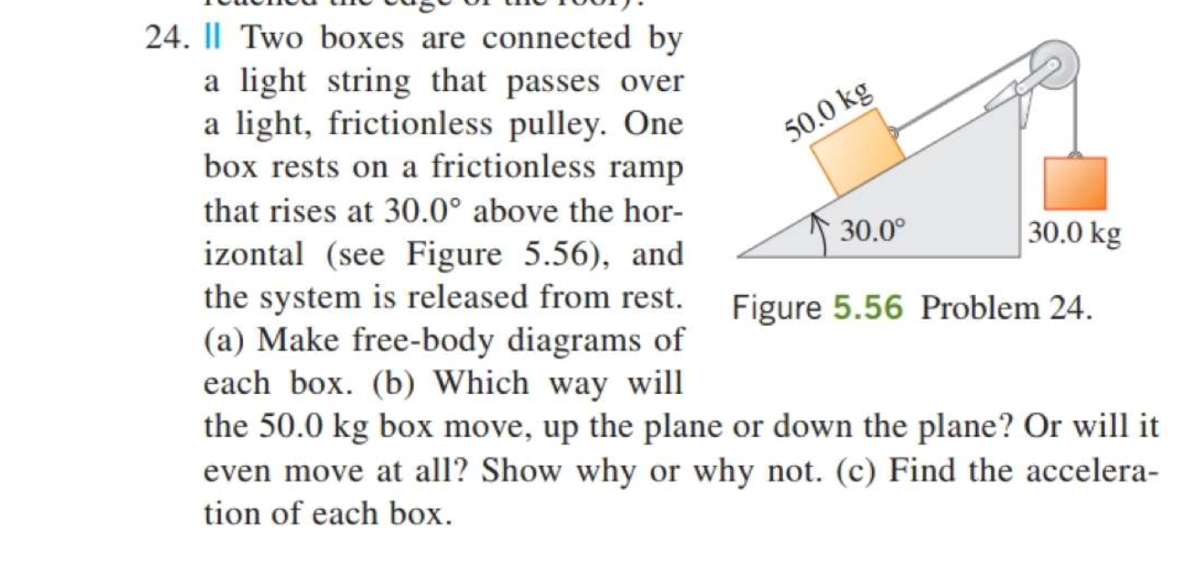 24. ﻿Il Two boxes are connected by a light string | Chegg.com