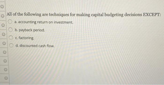 Solved All of the following are sources of cash inflow for a | Chegg.com