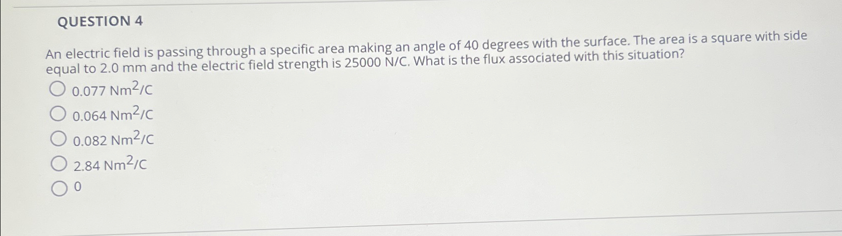 Solved QUESTION 4An electric field is passing through a | Chegg.com