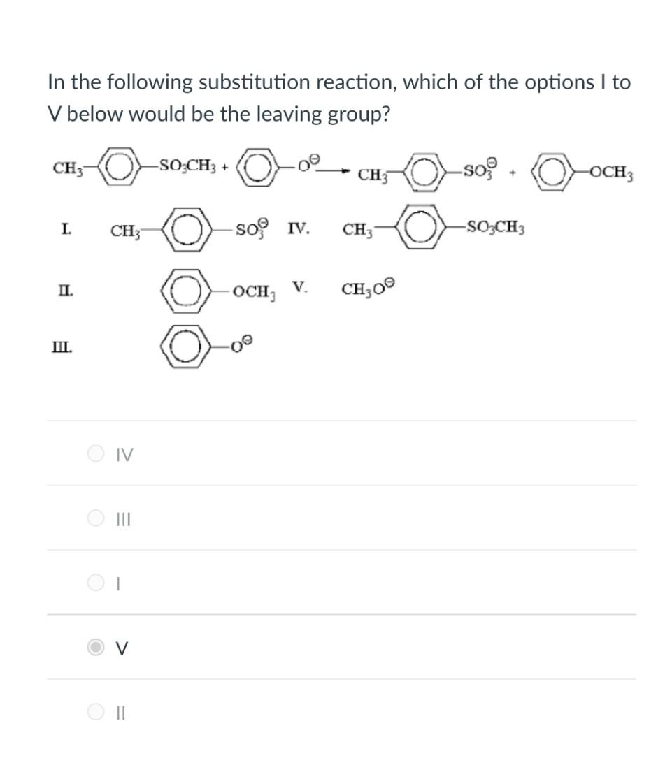 Solved In the following substitution reaction, which of the | Chegg.com