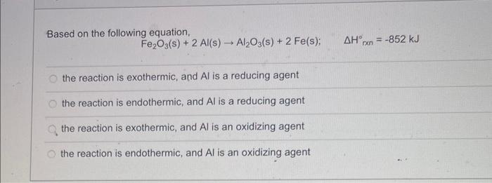 Solved Based on the following equation, Fe2O3( | Chegg.com