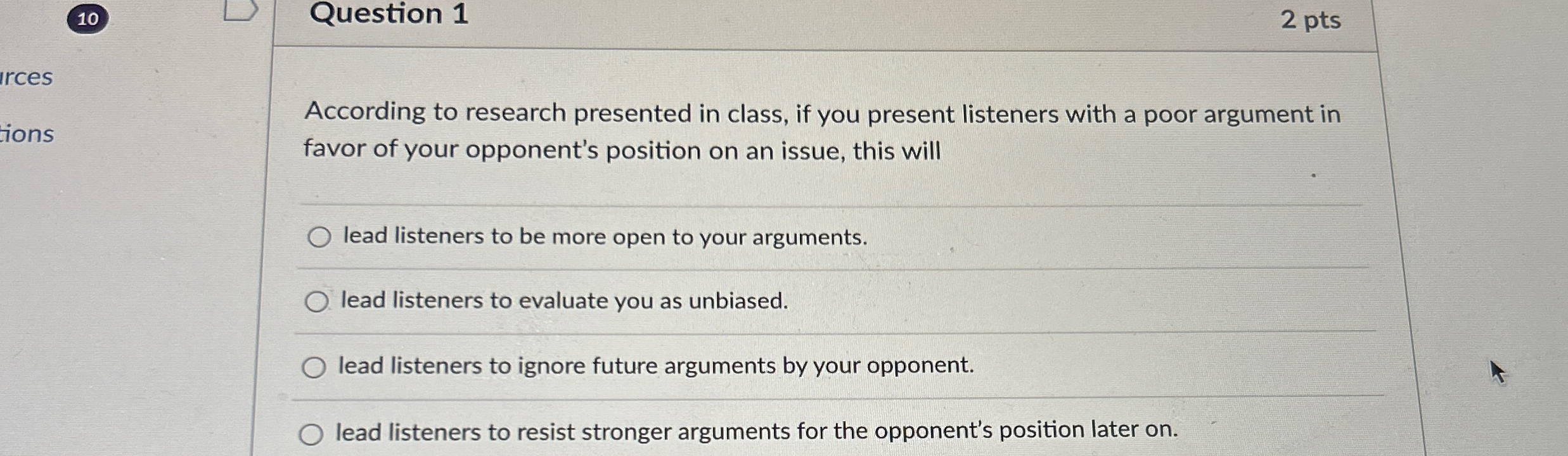 Solved 10Question 12 ﻿ptsAccording to research presented in | Chegg.com