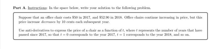 Solved Part A. Instructions: In the space below, write your | Chegg.com
