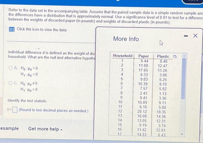 [Solved]: Refer to the data set in the accompanying table.