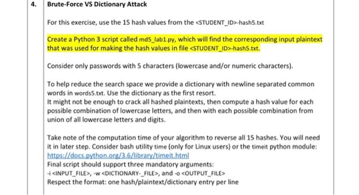 Solved Brute-Force VS Dictionary Attack For this exercise, | Chegg.com