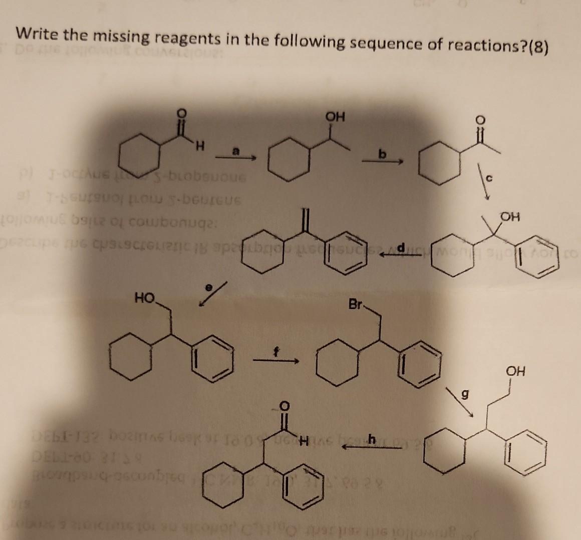 Solved Write the missing reagents in the following sequence | Chegg.com