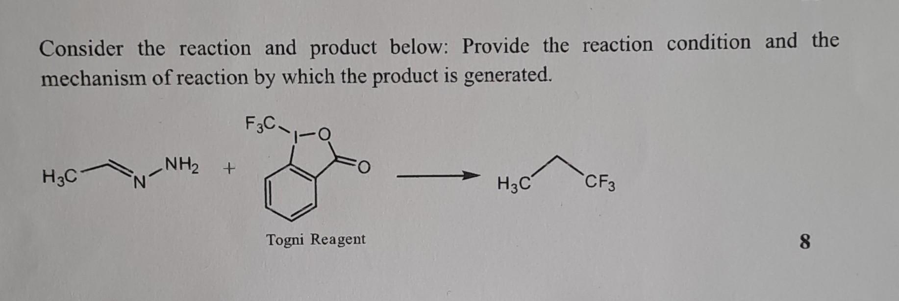 Solved Consider the reaction and product below: Provide the | Chegg.com