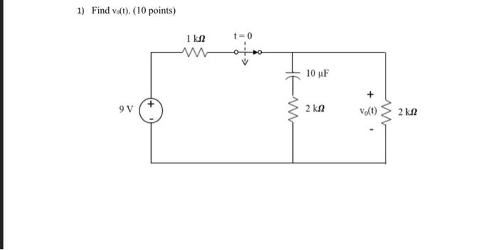 Solved 6) Find Vx⋅(10 points )2) Find i0 (t). ( 10 points)1) | Chegg.com