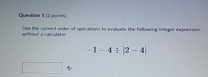 Solved Question 1 (2 ﻿points)Use the correct order of | Chegg.com