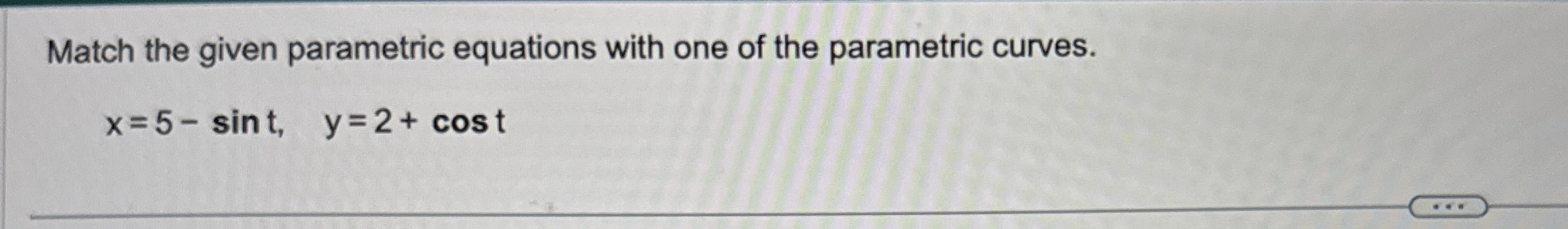 High Quality SOLUTION Match the given parametric equations with one of the | Chegg.com