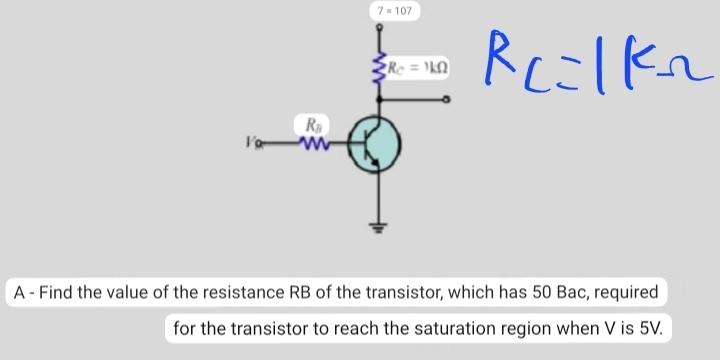 Solved A - ﻿Find the value of the resistance RB of the | Chegg.com