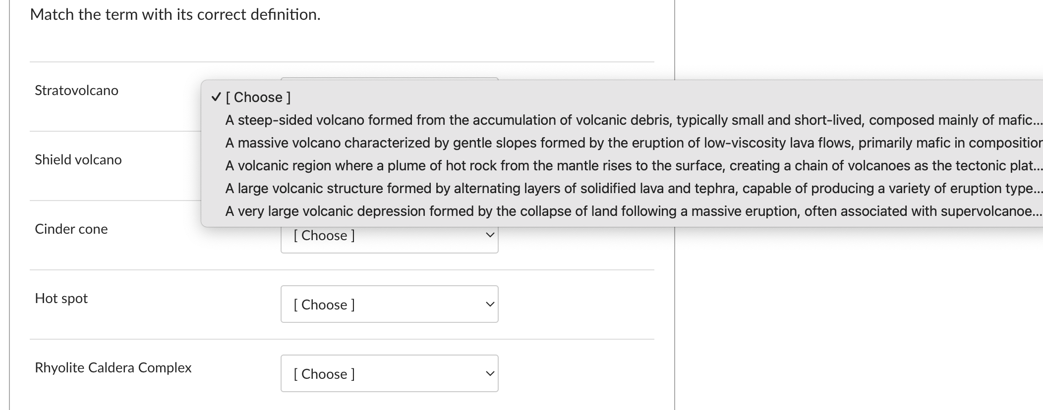 Solved Decompression MeltingStratovolcanoShield | Chegg.com