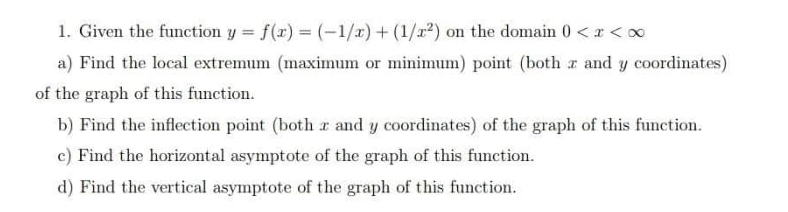 Solved Given the function y=f(x)=(-1x)+(1x2) ﻿on the domain | Chegg.com