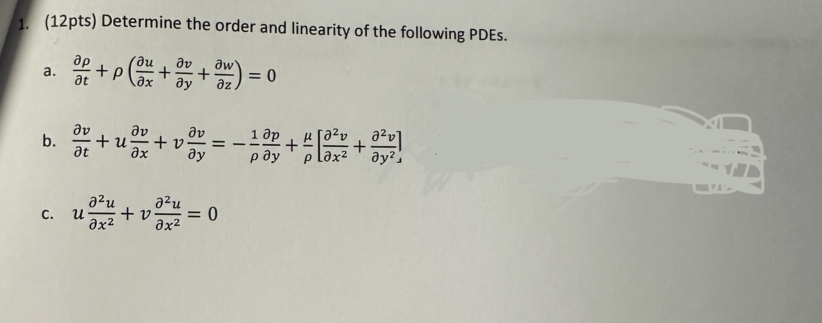 Solved (12pts) ﻿Determine the order and linearity of the | Chegg.com