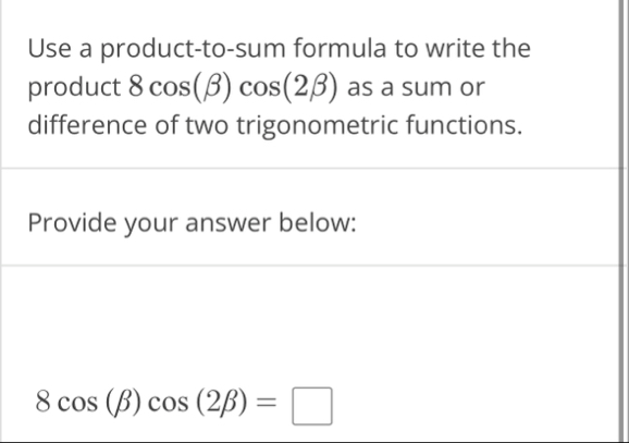 Solved Use a product-to-sum formula to write the product | Chegg.com