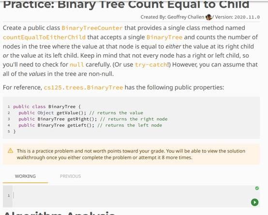 Solved Create A Public Class Binary Treecounter That 6453