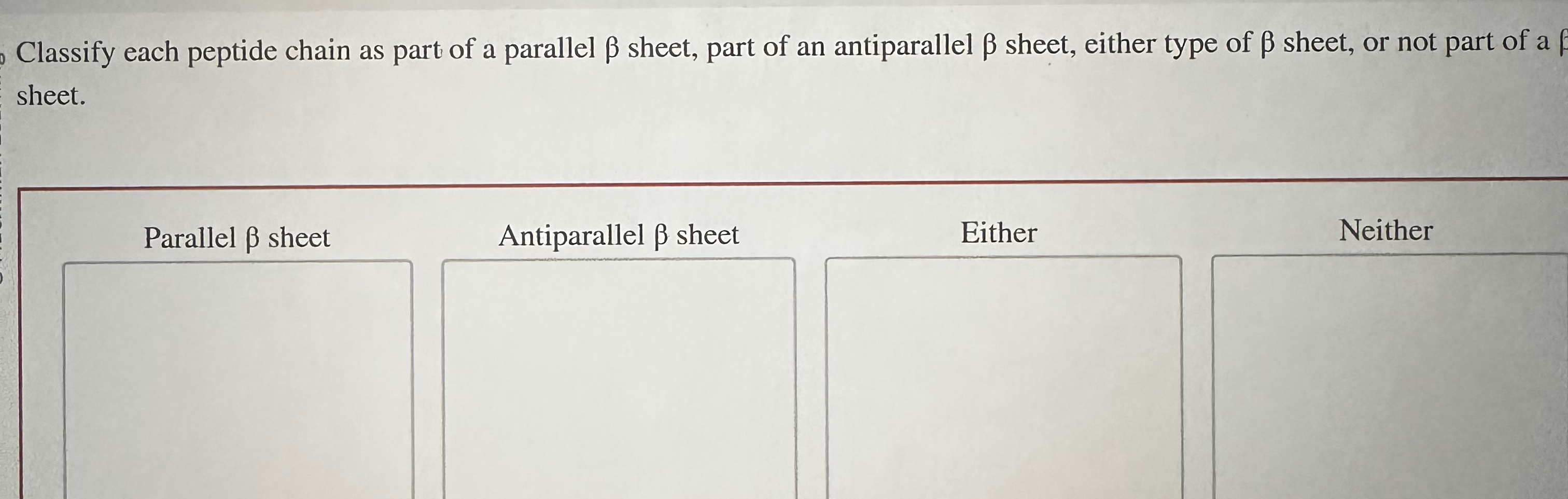 Solved Classify each peptide chain as part of a parallel β | Chegg.com Solved Classify each peptide chain as part of a parallel β | Chegg.com