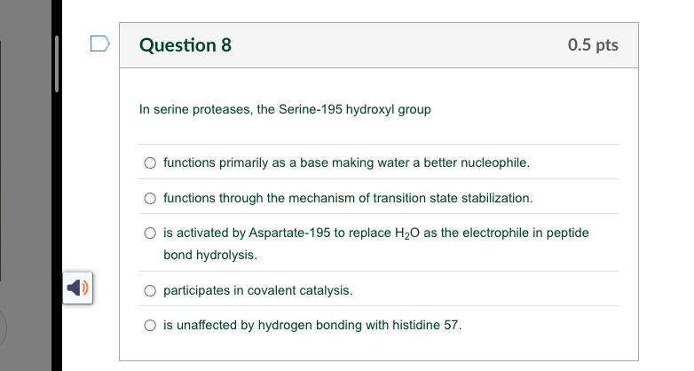 Solved Question 8In serine proteases, the Serine-195 | Chegg.com