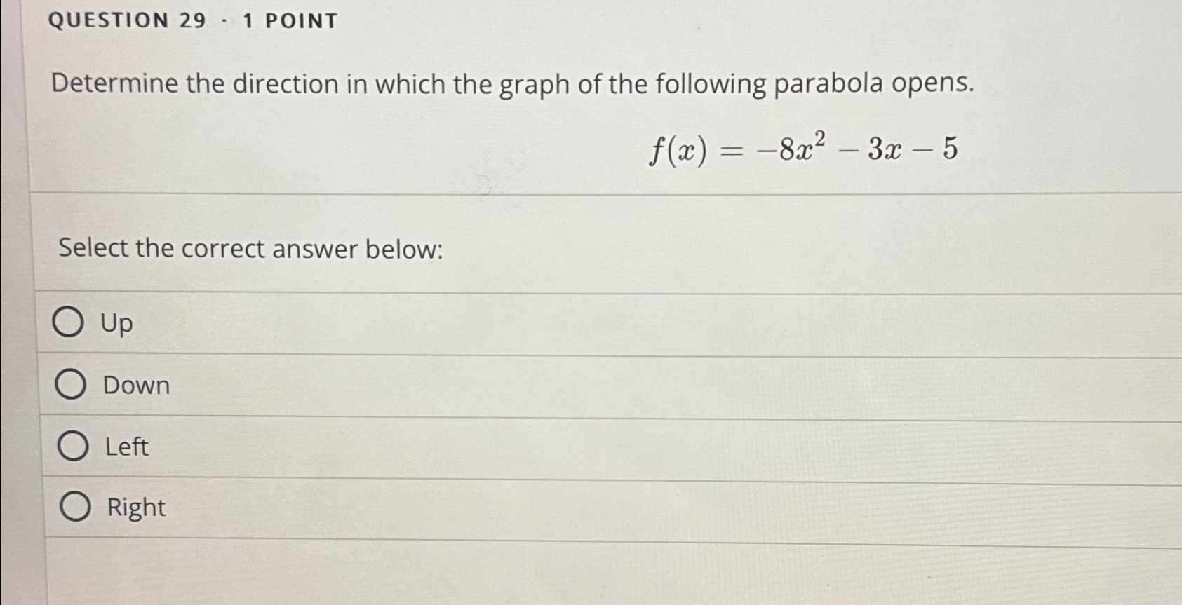 Solved QUESTION 29 - 1 ﻿POINTDetermine the direction in | Chegg.com