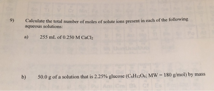 Solved Calculate the total number of moles of solute ions | Chegg.com