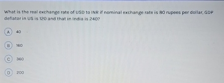 Solved What is the real exchange rate of USD to INR if | Chegg.com