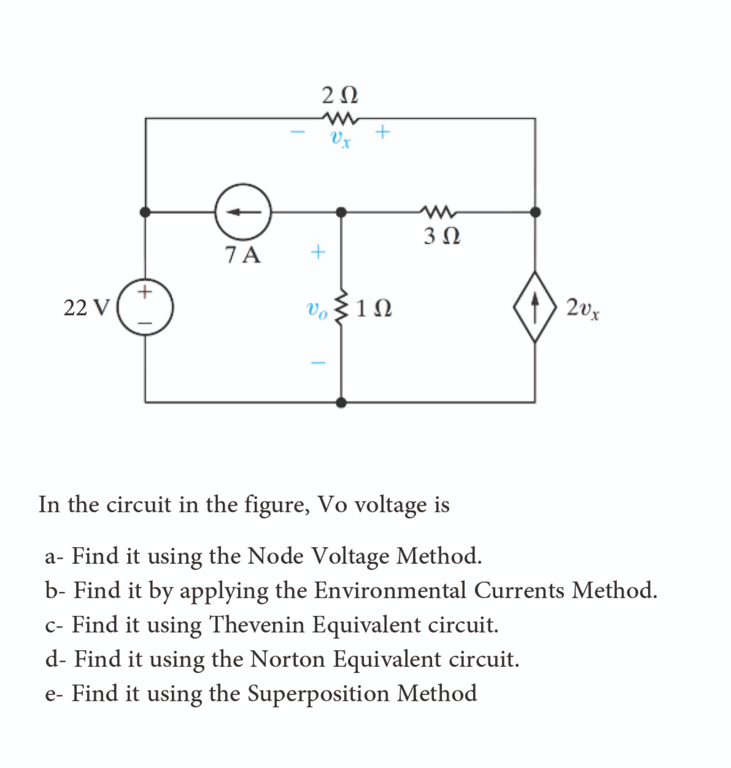 Solved In the circuit in the figure, Vo voltage isa- ﻿Find | Chegg.com