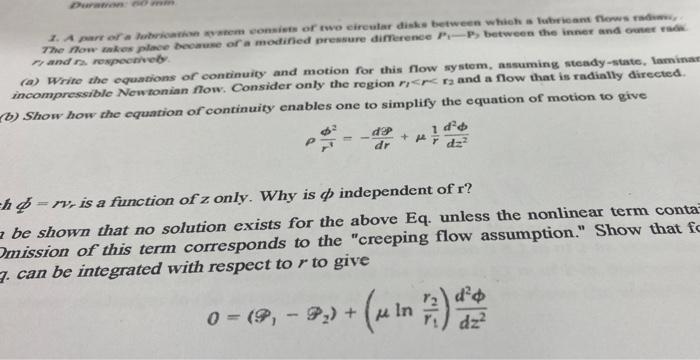 Solved (a) Wrine the equasions of concinuity and motion for | Chegg.com