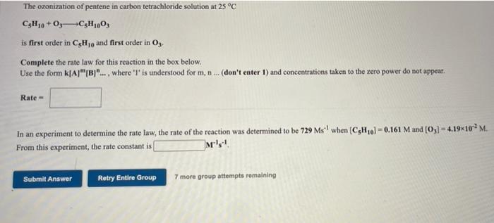 Solved The ozonization of pentene in carbon tetrachloride | Chegg.com